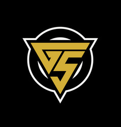 Golden initial letter ss with crown logo design Vector Image