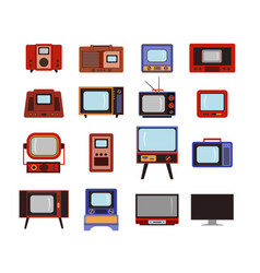 Retro television icons Royalty Free Vector Image