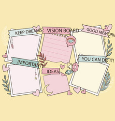 Hand drawn vision board Royalty Free Vector Image