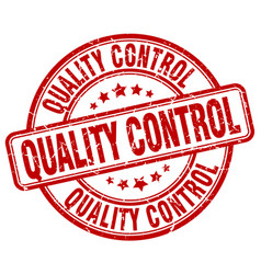 Grunge textured quality control round stamp seal Vector Image