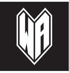 Wa logo with circle rounded negative space design Vector Image