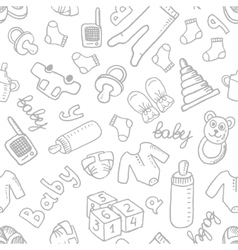 Cartoon doodles baby boom frame Royalty Free Vector Image