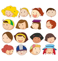 Cartoon comic round faces set Royalty Free Vector Image