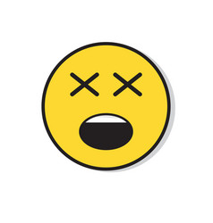 Yellow cartoon face sad upset emoji people emotion
