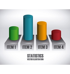 Colorful 3d background statistics template growth Vector Image