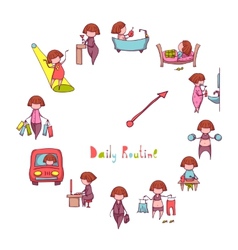 Kids daily routine activities Royalty Free Vector Image