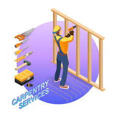 Isometric interior repairs concept system of air Vector Image