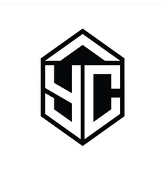 Yc logo letter monogram with triangle slice Vector Image