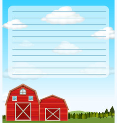 Border template with animals in the farm Vector Image