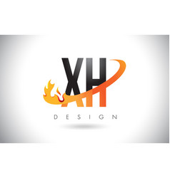 Hl h l letter logo with fire flames design Vector Image