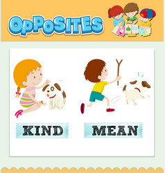 English opposite word kind and cruel Royalty Free Vector