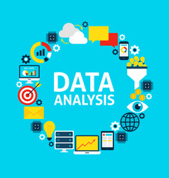 Big data flat circle Royalty Free Vector Image