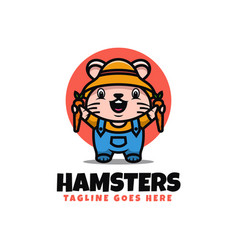 Logo hamster mascot cartoon style Royalty Free Vector Image