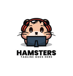 Logo hamster mascot cartoon style Royalty Free Vector Image