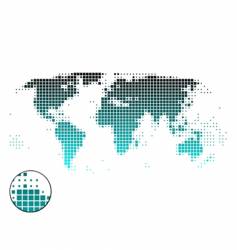 World map with coordinate grid Royalty Free Vector Image