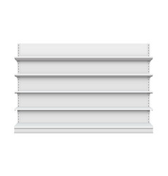 Supermarket shelves empty with three levels Vector Image