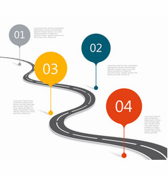 Road journey infographic trip directional map Vector Image
