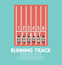 Race track with start and finish line top view Vector Image