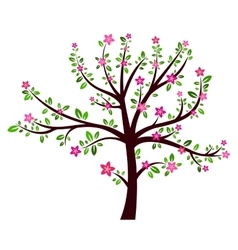 Spring tree with love birds Royalty Free Vector Image