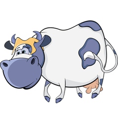 Blue cow cartoon Royalty Free Vector Image - VectorStock