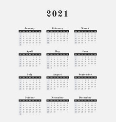 Calendar 2020 2021 week starts from monday Vector Image