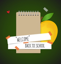 Welcome back to school with paper note Royalty Free Vector