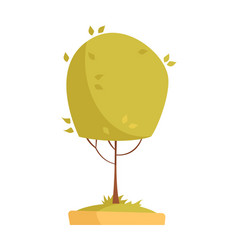 Public park icon tree with bench sign Royalty Free Vector