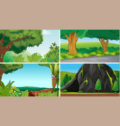 A beautiful green nature landscape background Vector Image