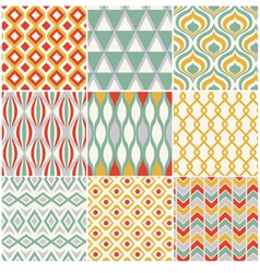 Retro different seamless patterns tiling Vector Image