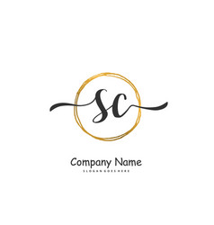Cs initial handwriting logo with circle template Vector Image