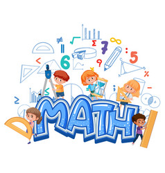 Boys with math tools Royalty Free Vector Image