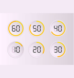 Telling time to the hour on yellow clock Vector Image