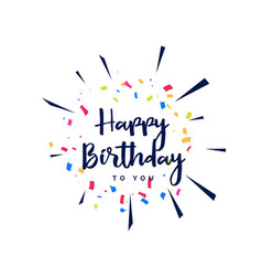 Happy birthday banner with confetti Royalty Free Vector