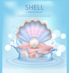Cartoon island in the seashell Royalty Free Vector Image