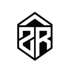 Zr logo letter monogram with triangle slice Vector Image