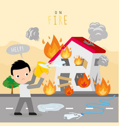 Little boy build a house ou Royalty Free Vector Image