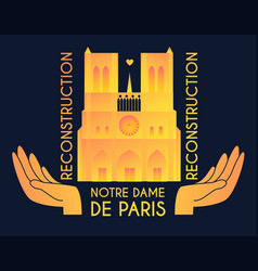 Isometric infographic notre dame de paris - hd Vector Image