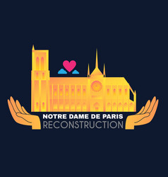 Isometric infographic notre dame de paris - hd Vector Image