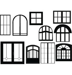 Set of textures wooden vintage windows Royalty Free Vector