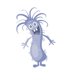 Green bacteria cartoon character icon Royalty Free Vector