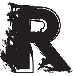 Grunge colorful font letter r Royalty Free Vector Image