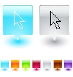 White 3d blank square and rounded button Vector Image