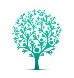 Hand print people tree symbol for community help Vector Image