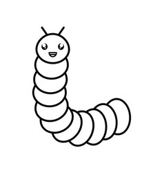 Cute little worm kawaii character Royalty Free Vector Image