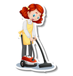 A maid cleaning house Royalty Free Vector Image