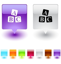 White 3d blank square and rounded button Vector Image