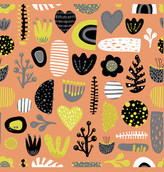 Seamless pattern with love boho sun rainbow moon Vector Image