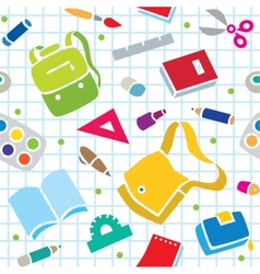 Seamless pattern with school supplies Royalty Free Vector