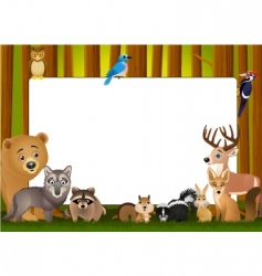 Animal cartoon frame Royalty Free Vector Image