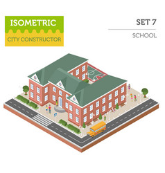 School isometric on white background Royalty Free Vector